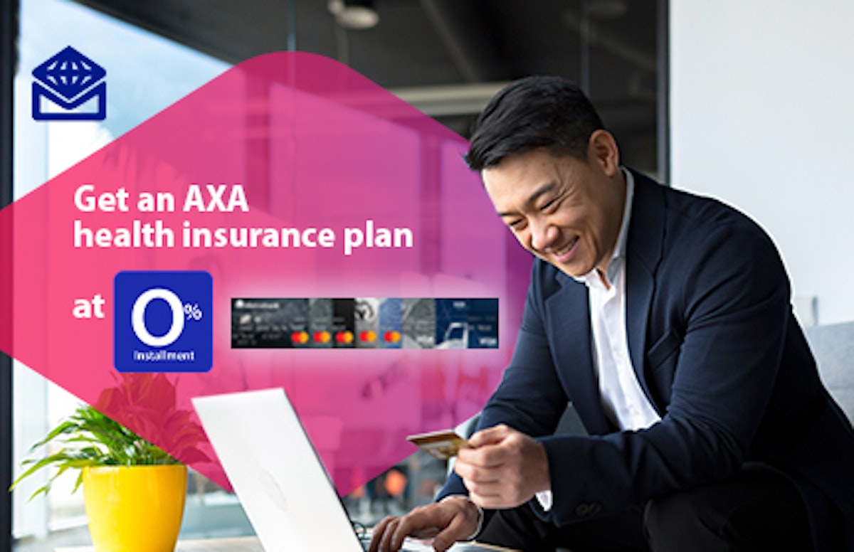 Get an AXA health insurance plan at 0% installment