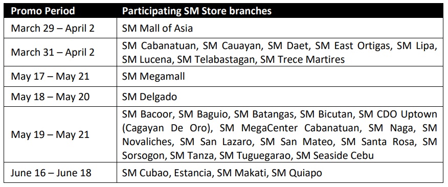 Get EXTRA 5% OFF when you shop at the SM 3-day sale