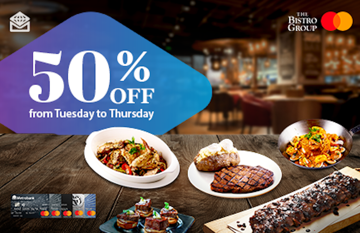 50% OFF at The Bistro Group