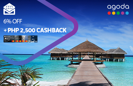 6% OFF plus PHP 2,500 cashback at Agoda | Metrobank