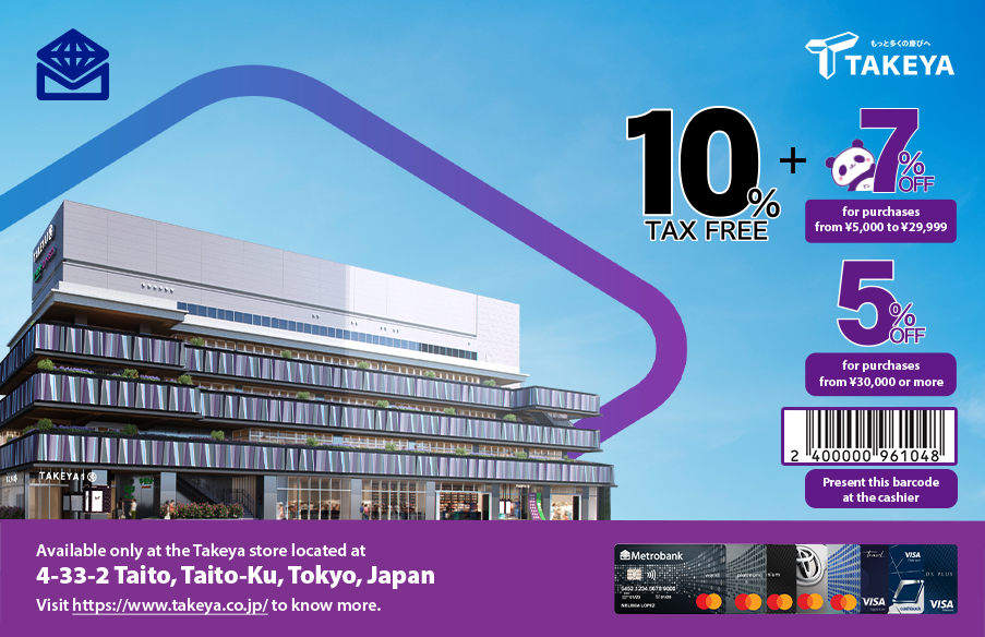 Get exclusive discounts at Takeya Tokyo | Metrobank